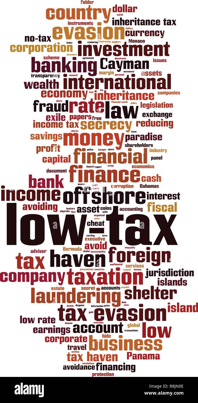 Low-tax word cloud concept. Vector illustration Stock Vector Image ...