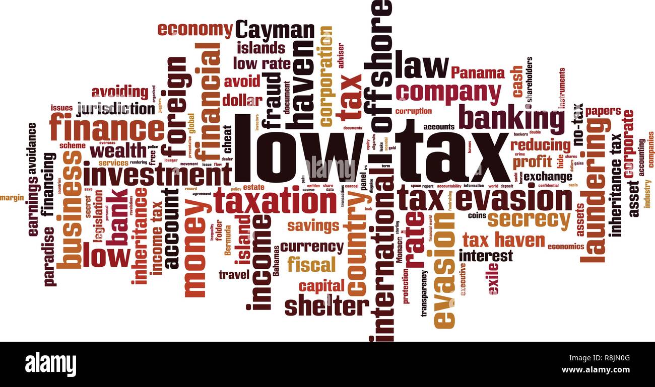 Low-tax word cloud concept. Vector illustration Stock Vector Image ...