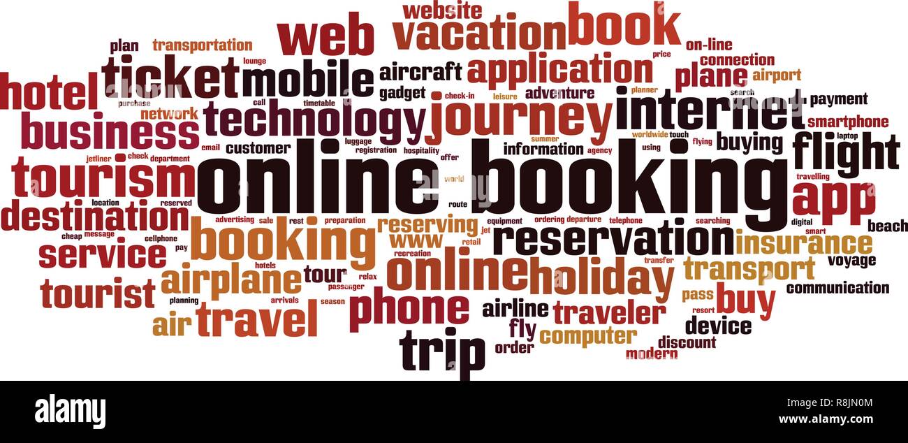 Online booking word cloud concept. Vector illustration Stock Vector ...