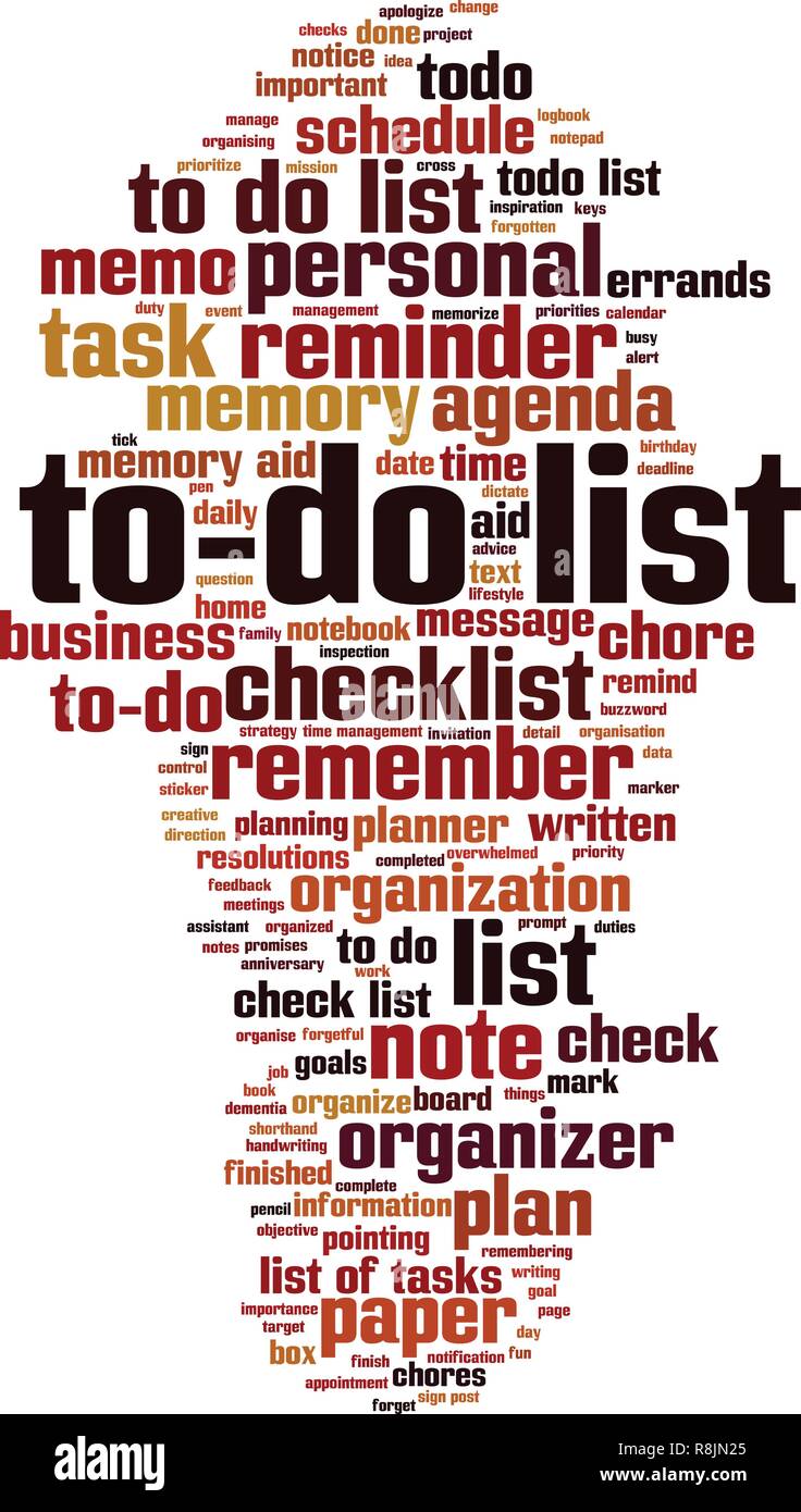 to-do list word cloud concept. Vector illustration Stock Vector Image ...