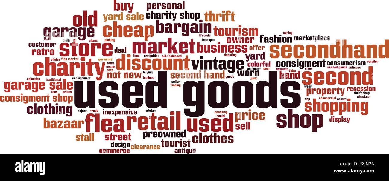 Used goods word cloud concept. Vector illustration Stock Vector Image ...