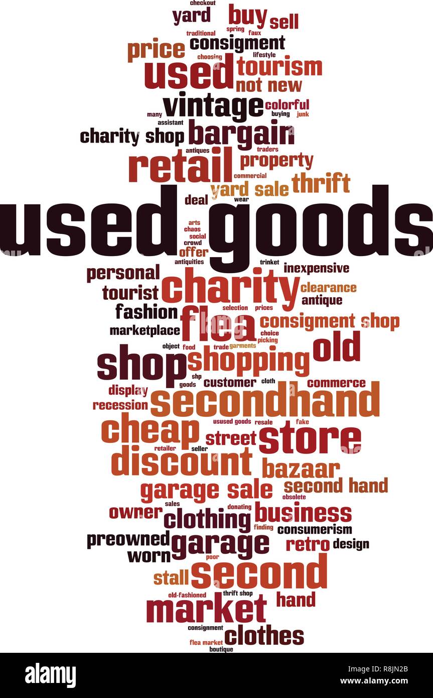 Used goods word cloud concept. Vector illustration Stock Vector Image ...