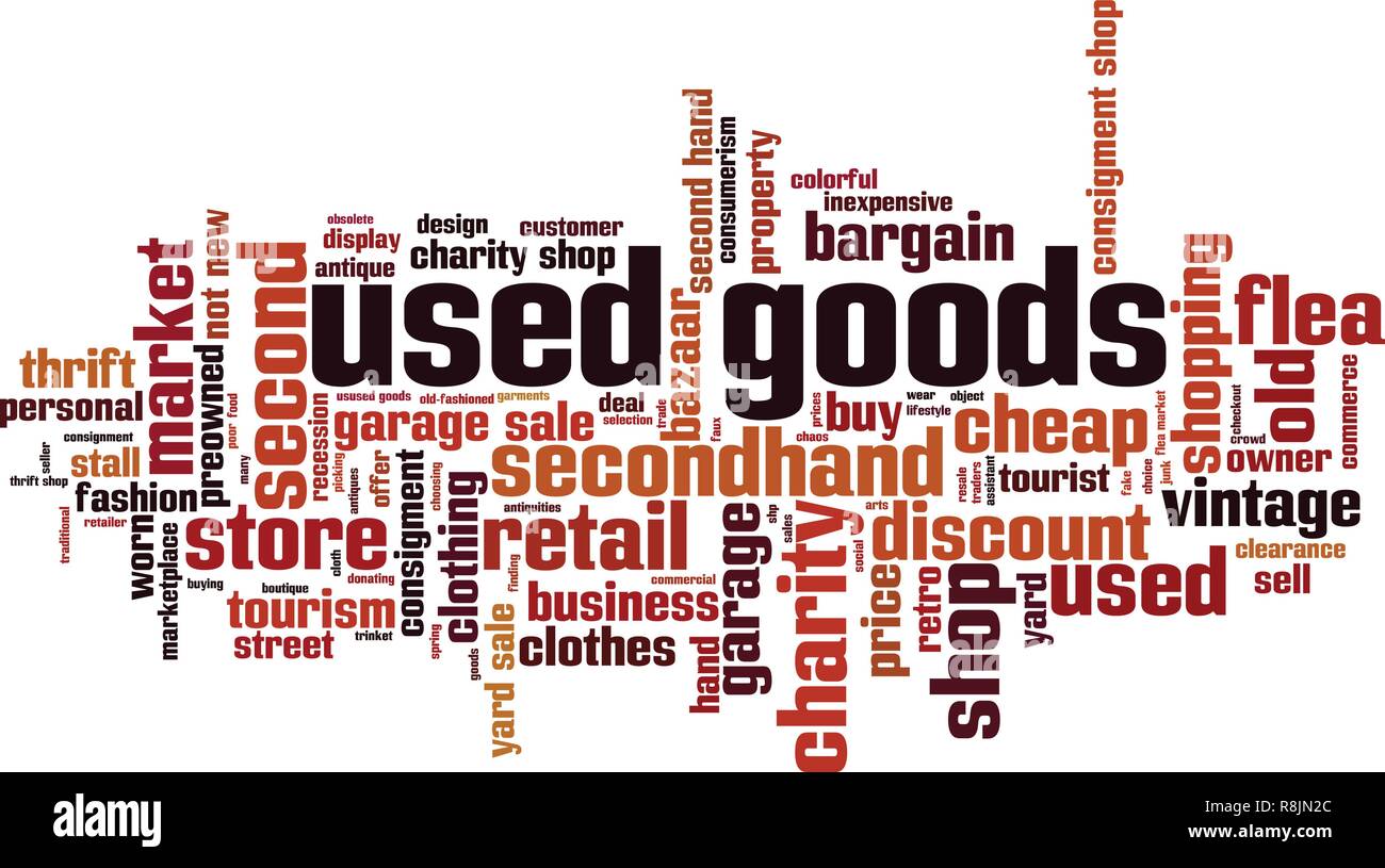 Used goods word cloud concept. Vector illustration Stock Vector Image ...
