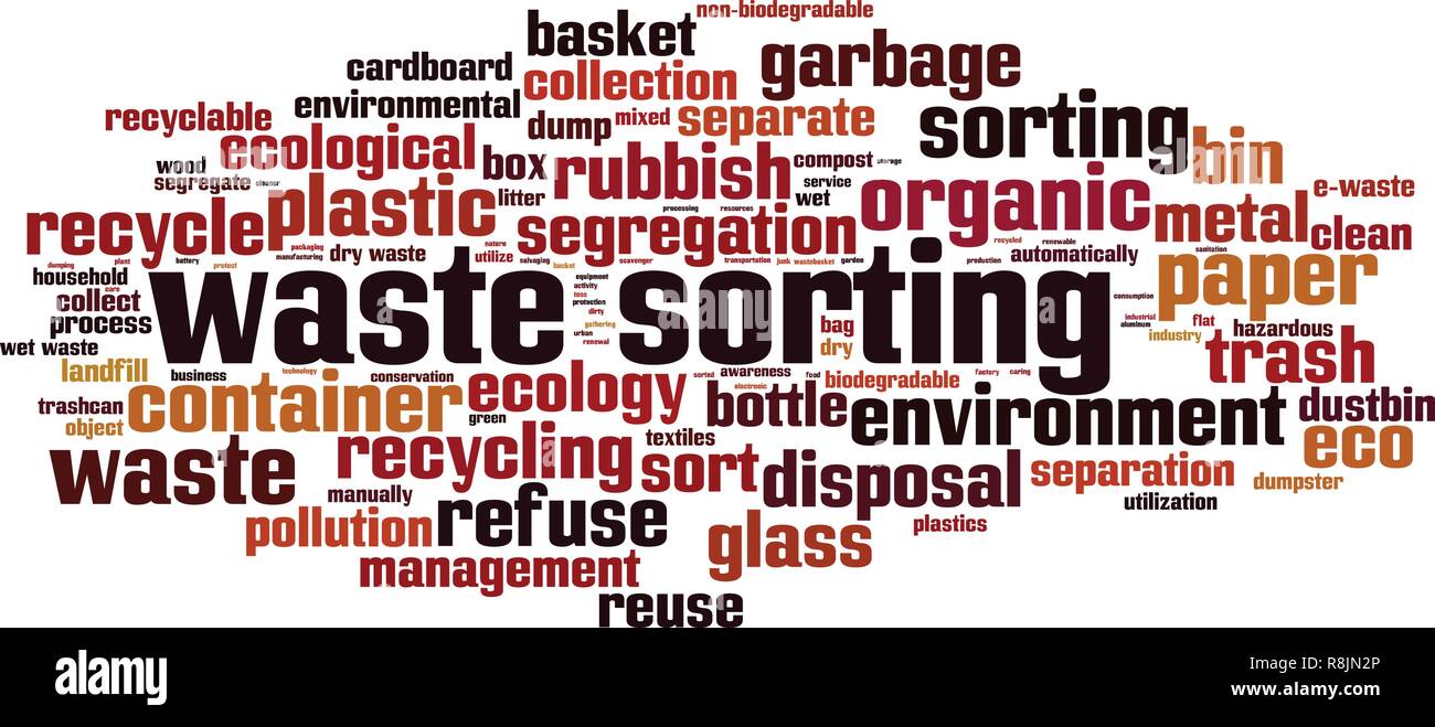Waste sorting word cloud concept. Vector illustration Stock Vector ...