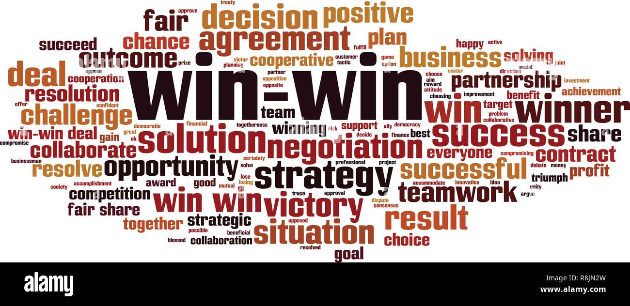 Win-win word cloud concept. Vector illustration Stock Vector Image ...