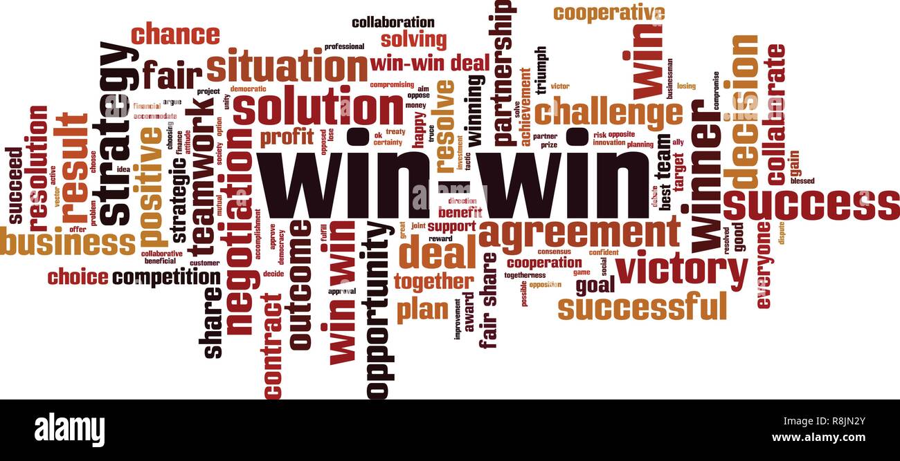 Win-win word cloud concept. Vector illustration Stock Vector Image ...