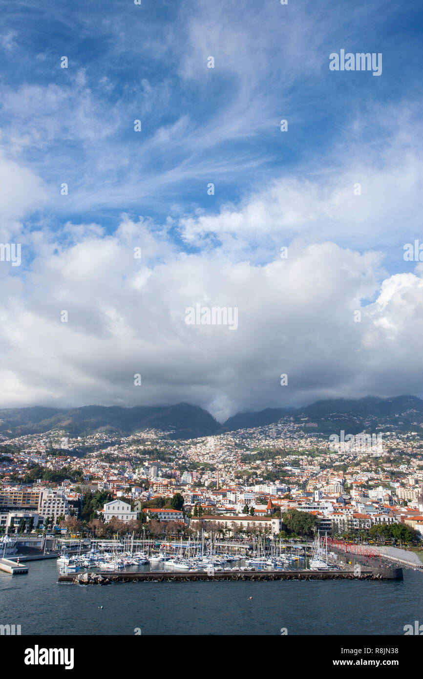 Storm clouds over Funchal in Madeira, Portugal Stock Photo - Alamy