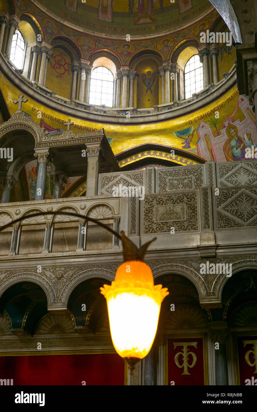 Jerusalem panoramic roof view.Holy Sepulcher Church.Old town market ...