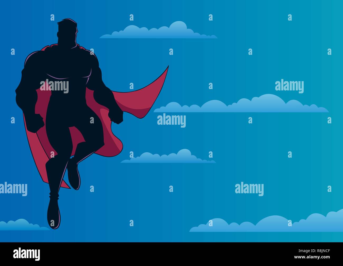 Superhero Flying in Sky Stock Vector Image & Art - Alamy
