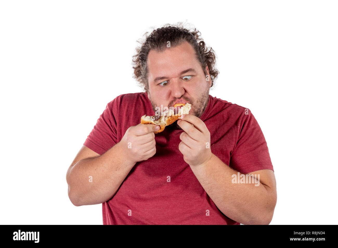 Fat man eating hi-res stock photography and images - Alamy