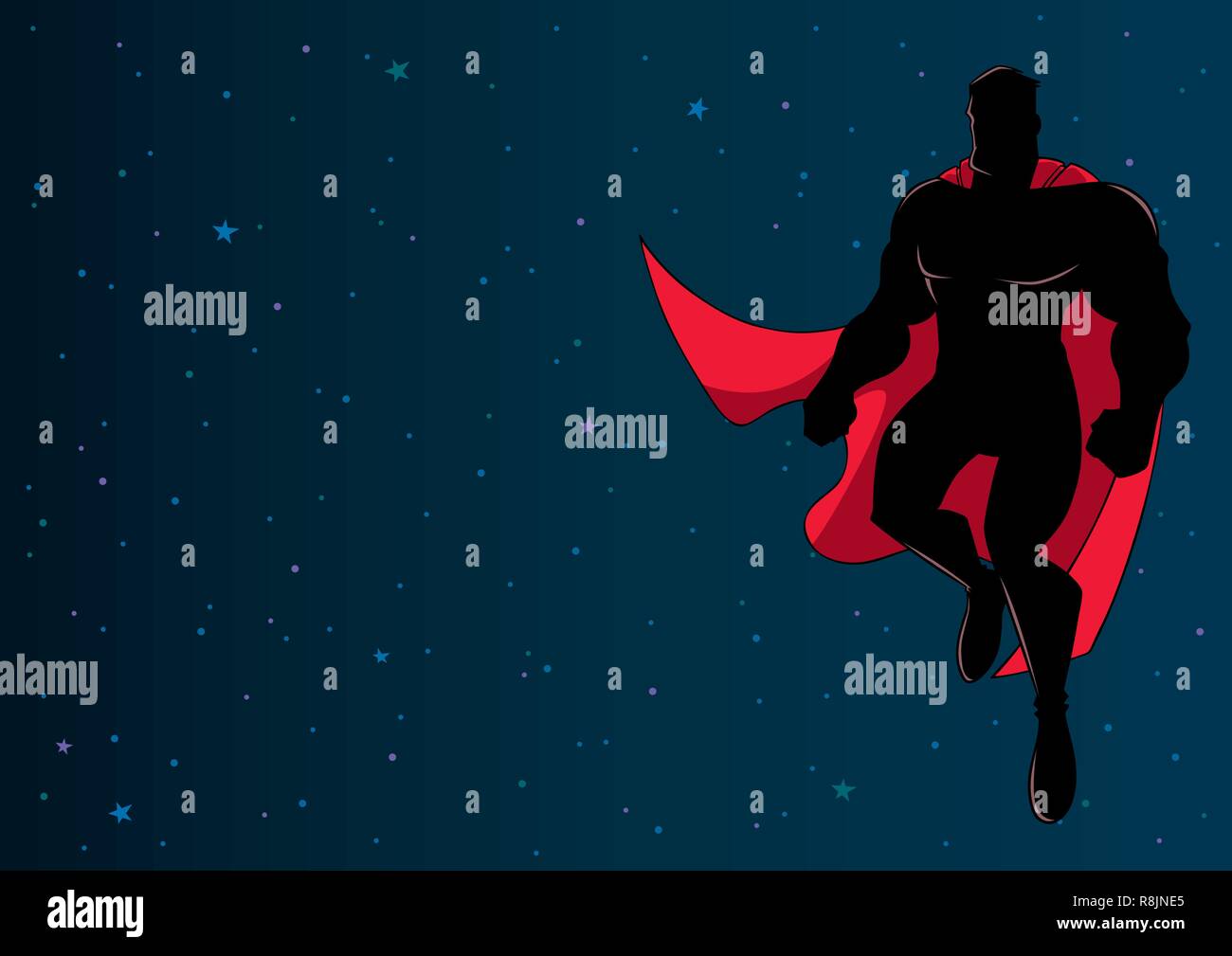 Superhero Flying in Space Silhouette Stock Vector Image & Art - Alamy