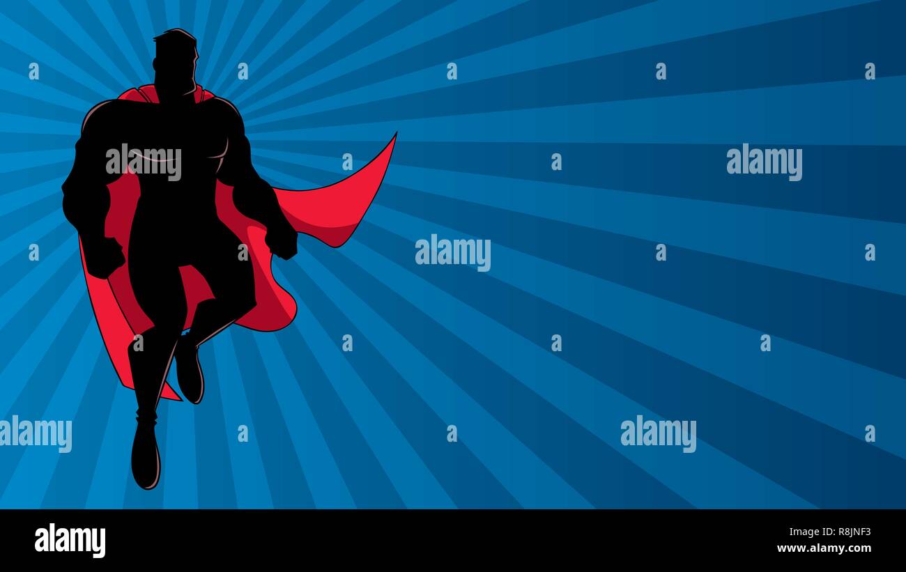 Superhero Flying Ray Light Silhouette Stock Vector Image & Art - Alamy