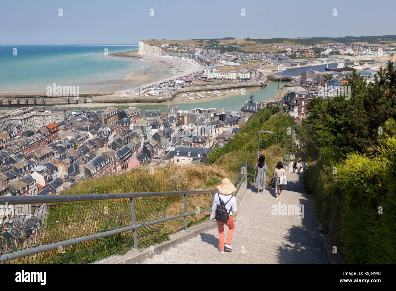 France, Seine Maritime, Le Treport, view of the city of Treport and ...
