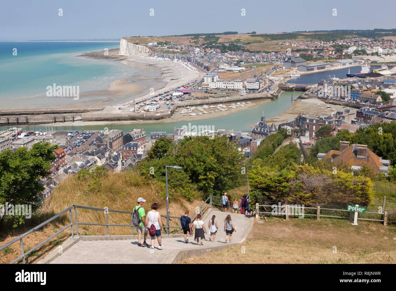 France, Seine Maritime, Le Treport, view of the city of Treport and ...