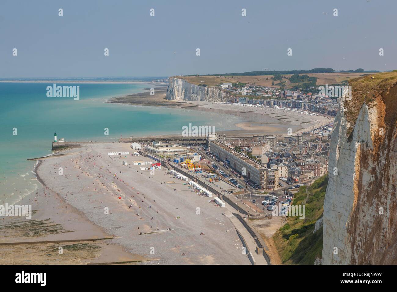 France, Seine Maritime, Le Treport, view of the city of Treport and ...