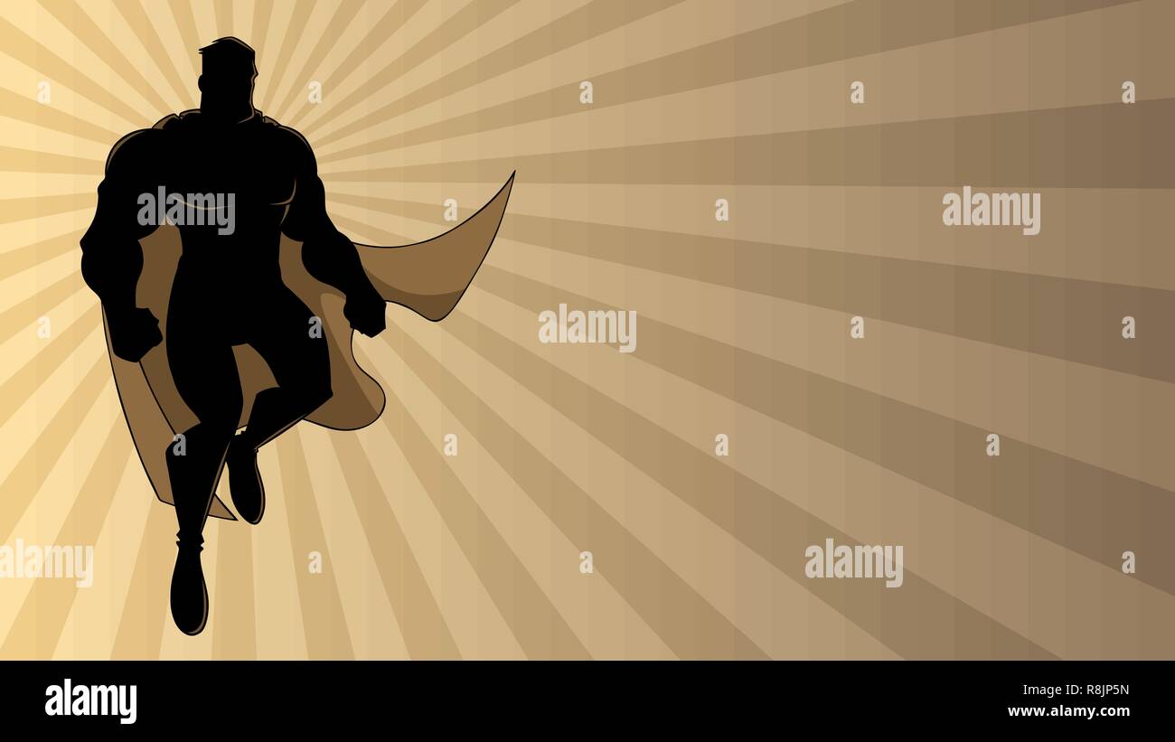Superhero Flying Ray Light Silhouette 2 Stock Vector Image & Art - Alamy