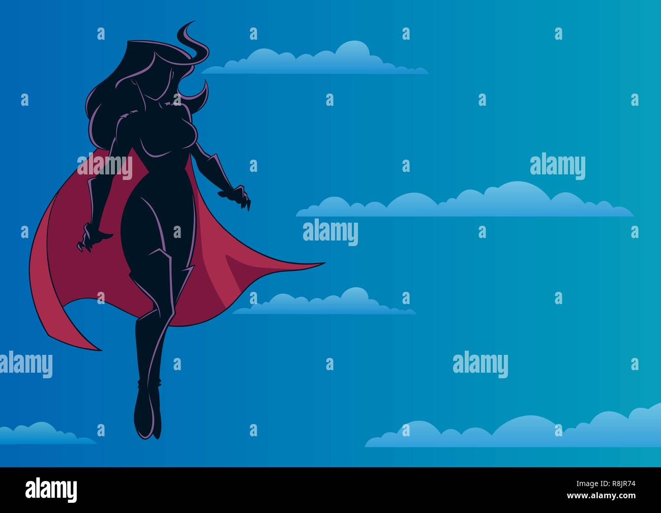 Silhouette landscape sky cloud sky Stock Vector Images - Alamy