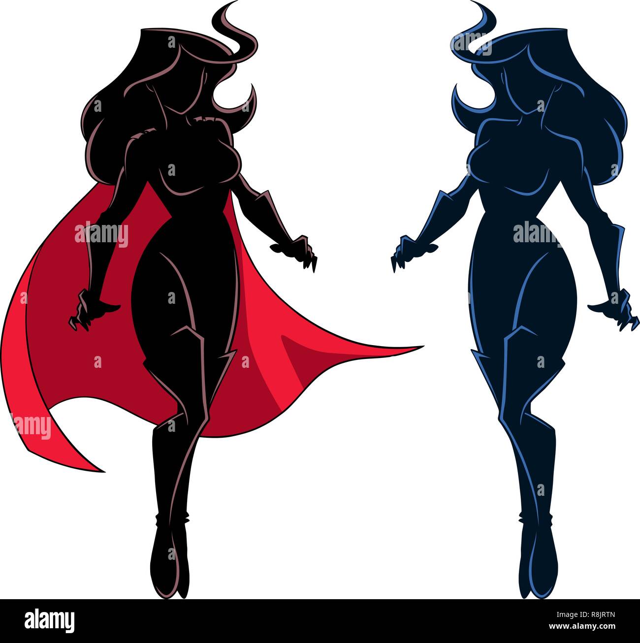 Silhouette woman on space Stock Vector Images - Alamy