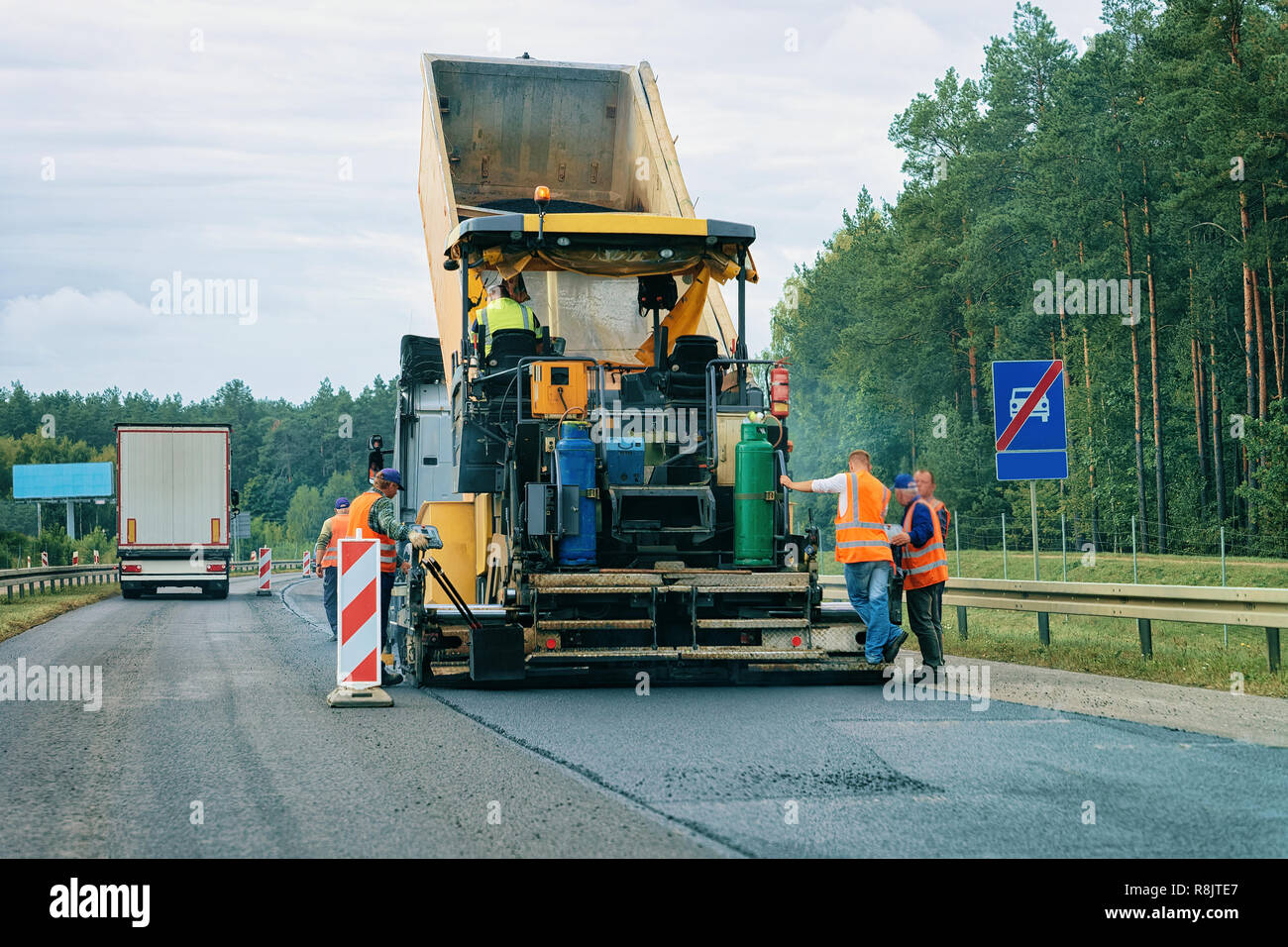 Asphalt finisher motorway hi-res stock photography and images - Alamy