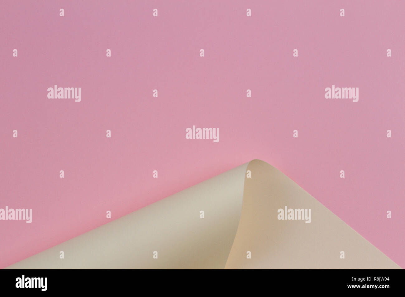 Abstract geometric shape pastel pink and yellow color paper composition ...