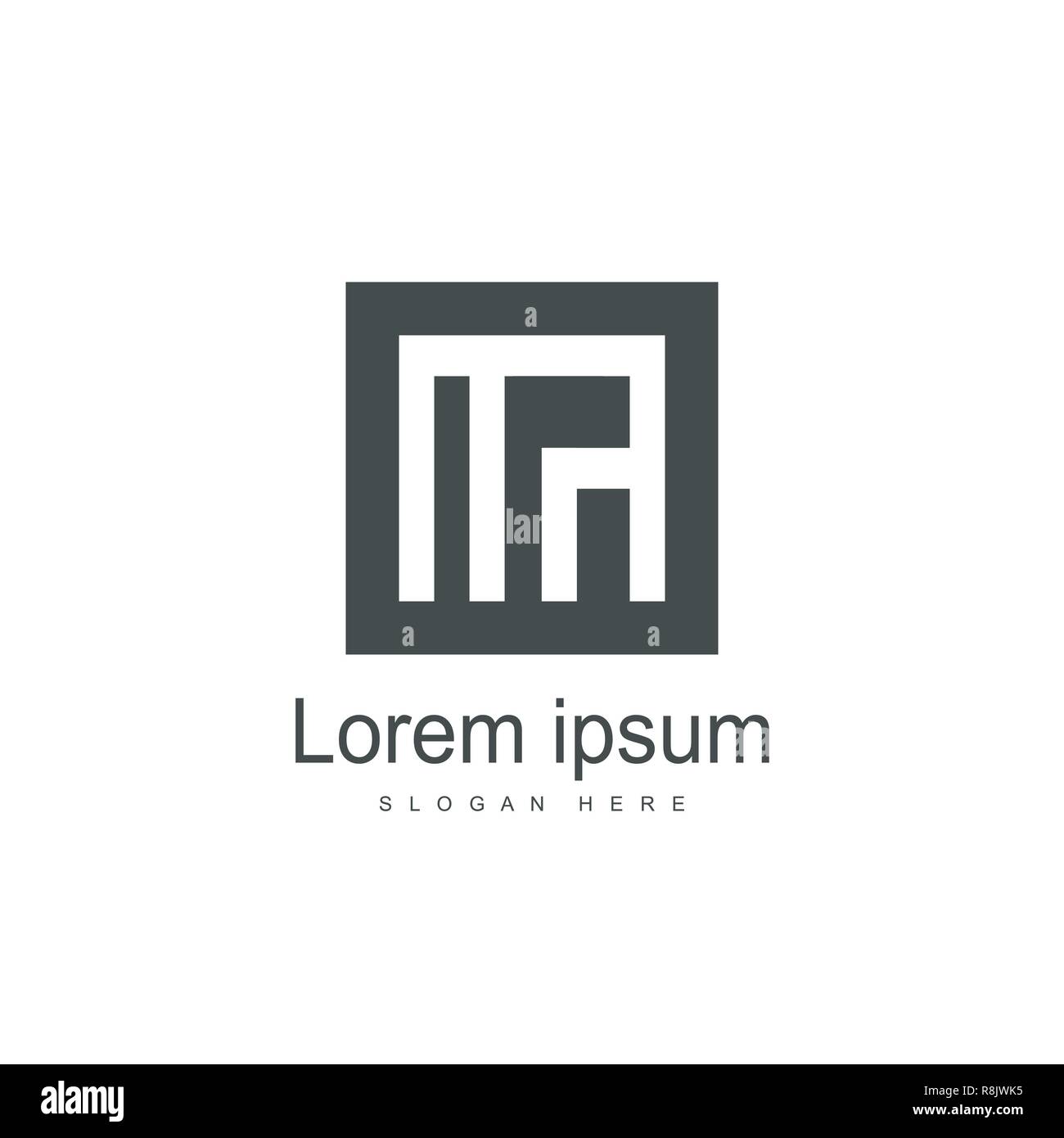 Initial Letter MA Logo template design. Minimalist letter logo vector ...