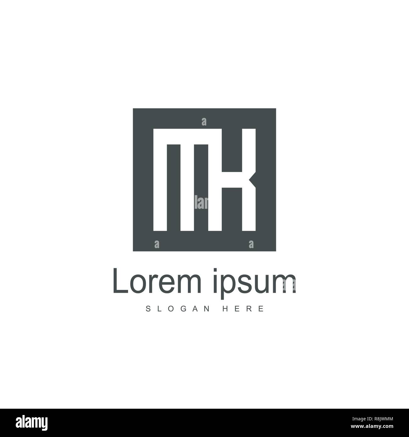 Initial Letter MK Logo template design. Minimalist letter logo vector ...
