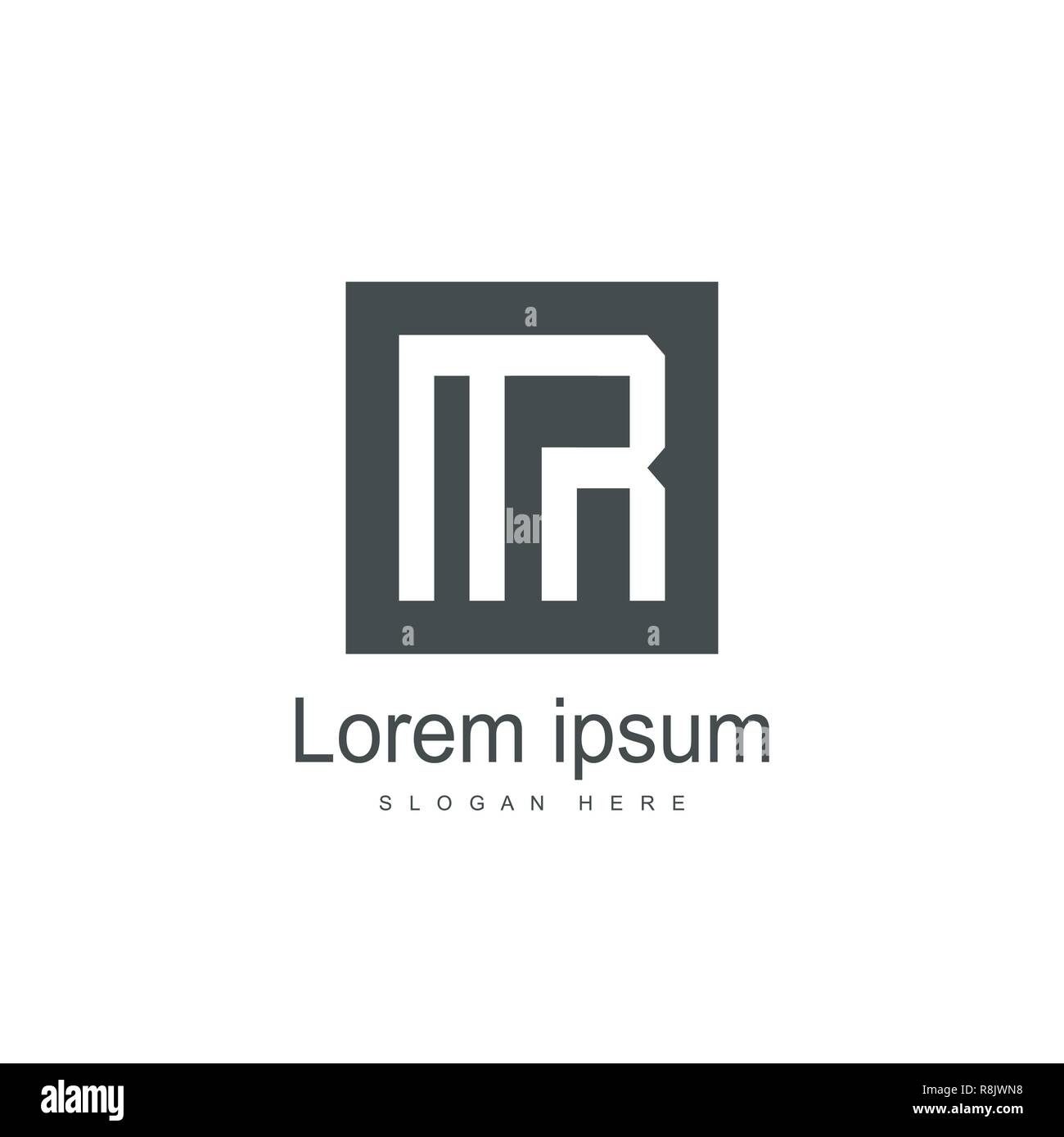 Initial Letter MR Logo template design. Minimalist letter logo vector ...
