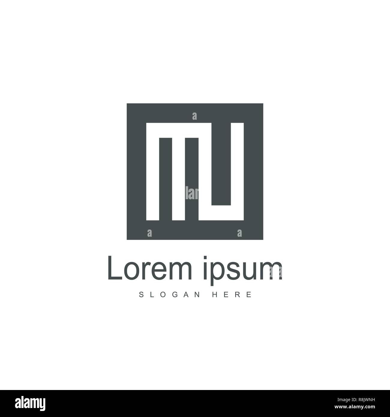 Initial Letter MU Logo template design. Minimalist letter logo vector ...