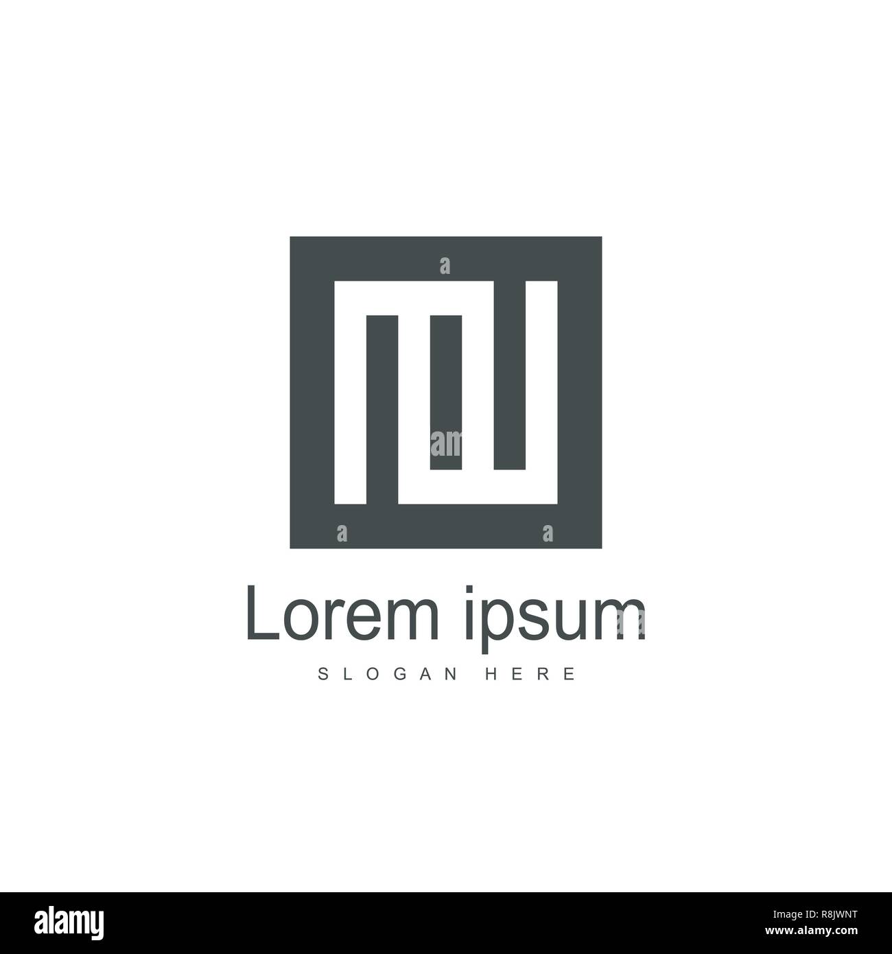 Initial Letter MW Logo template design. Minimalist letter logo vector ...