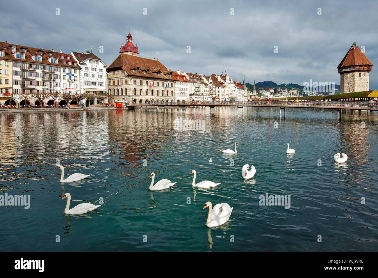 The Kapellbrücke Chapel Bridge) is a covered wooden footbridge spanning ...