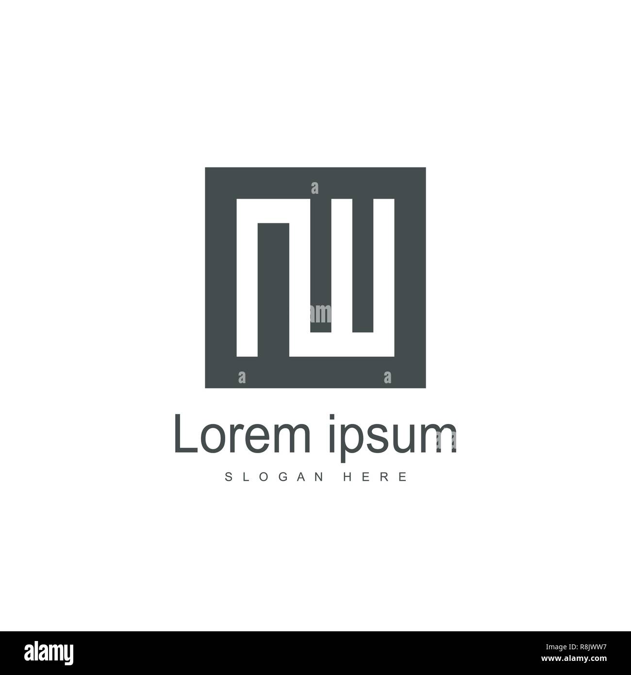 Initial Letter NW Logo Template Vector Design Stock Vector Image & Art ...