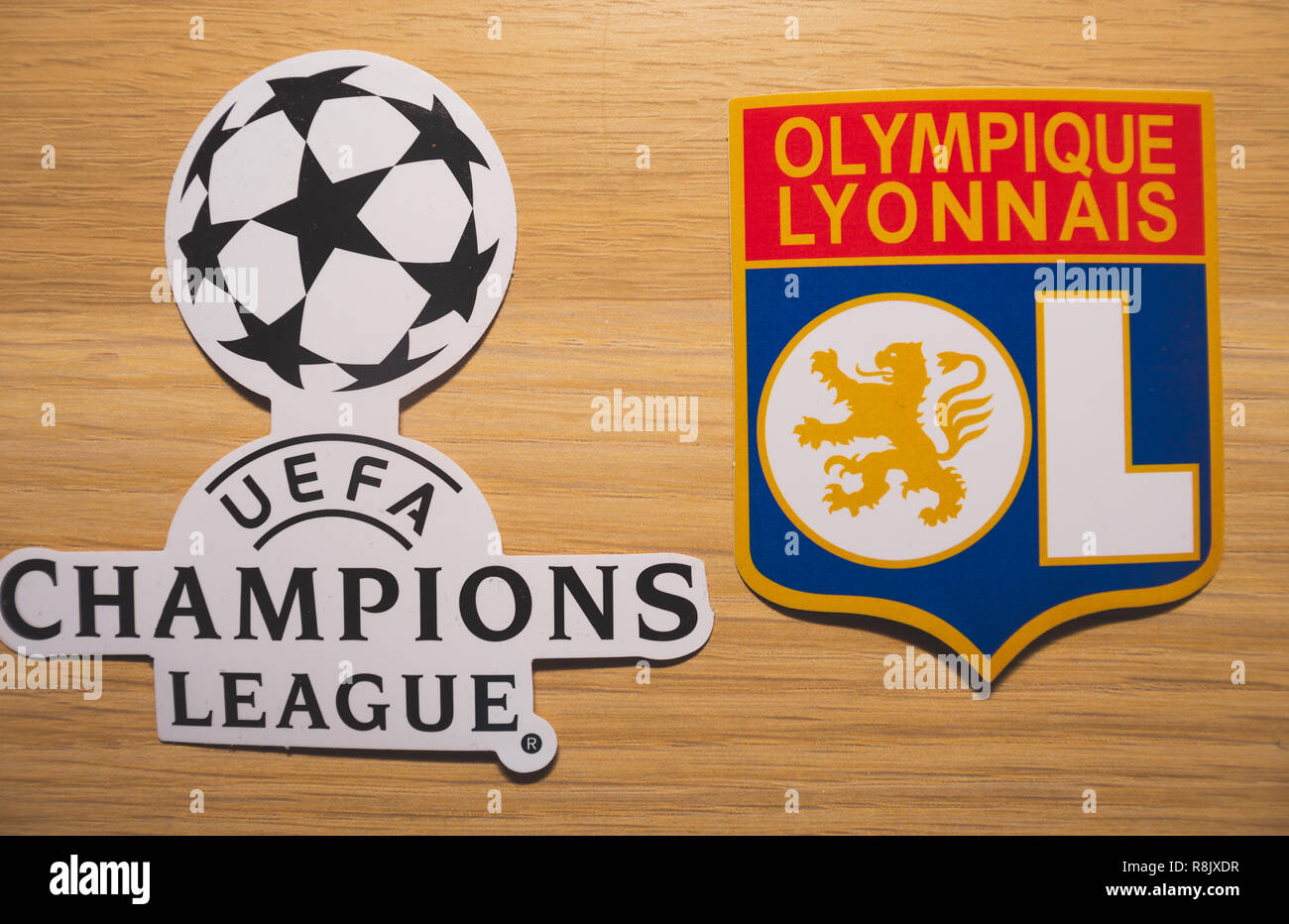 15 December 2018. Nyon Switzerland. The logo of the football club ...