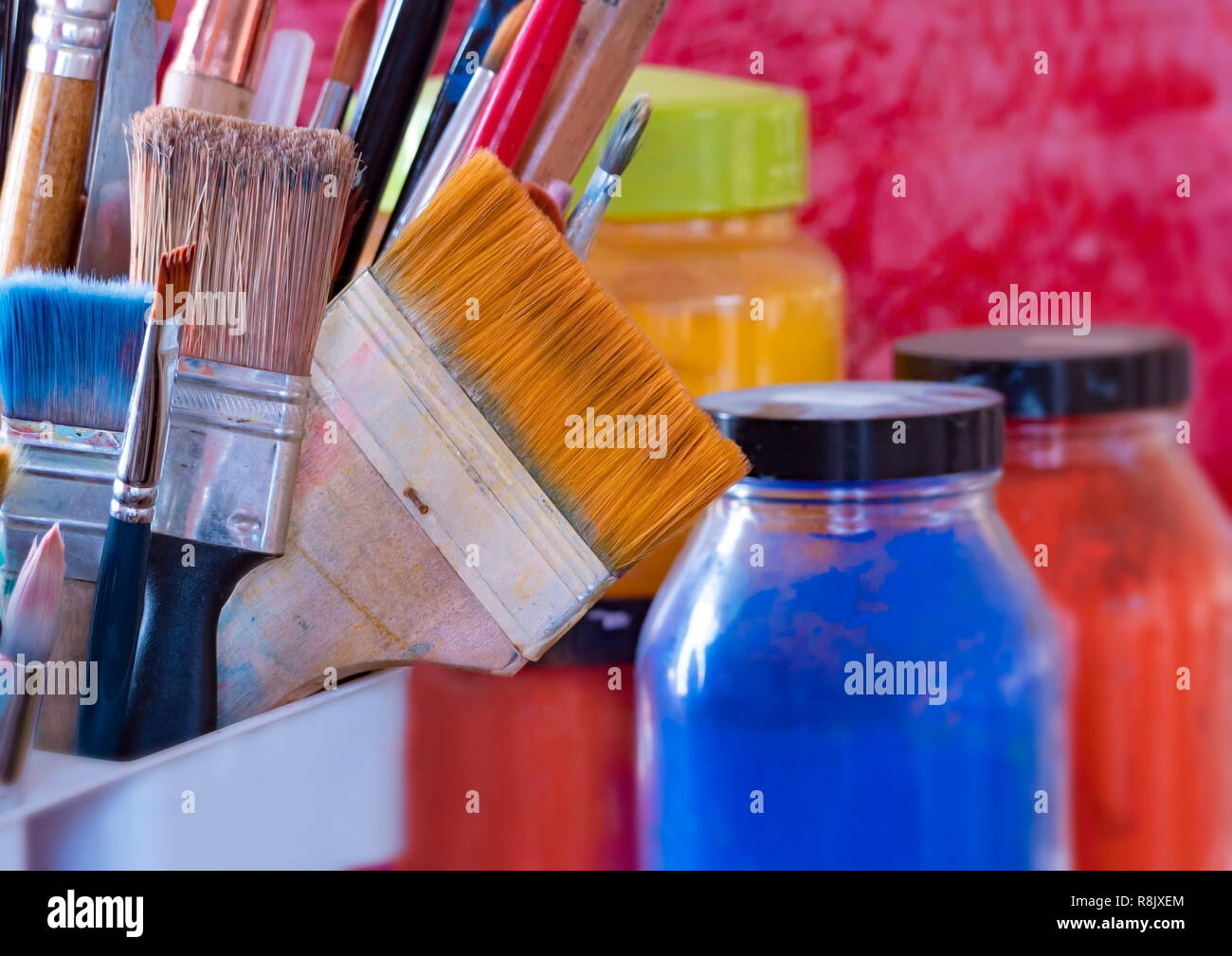 Artist paint brushes, close up Stock Photo - Alamy