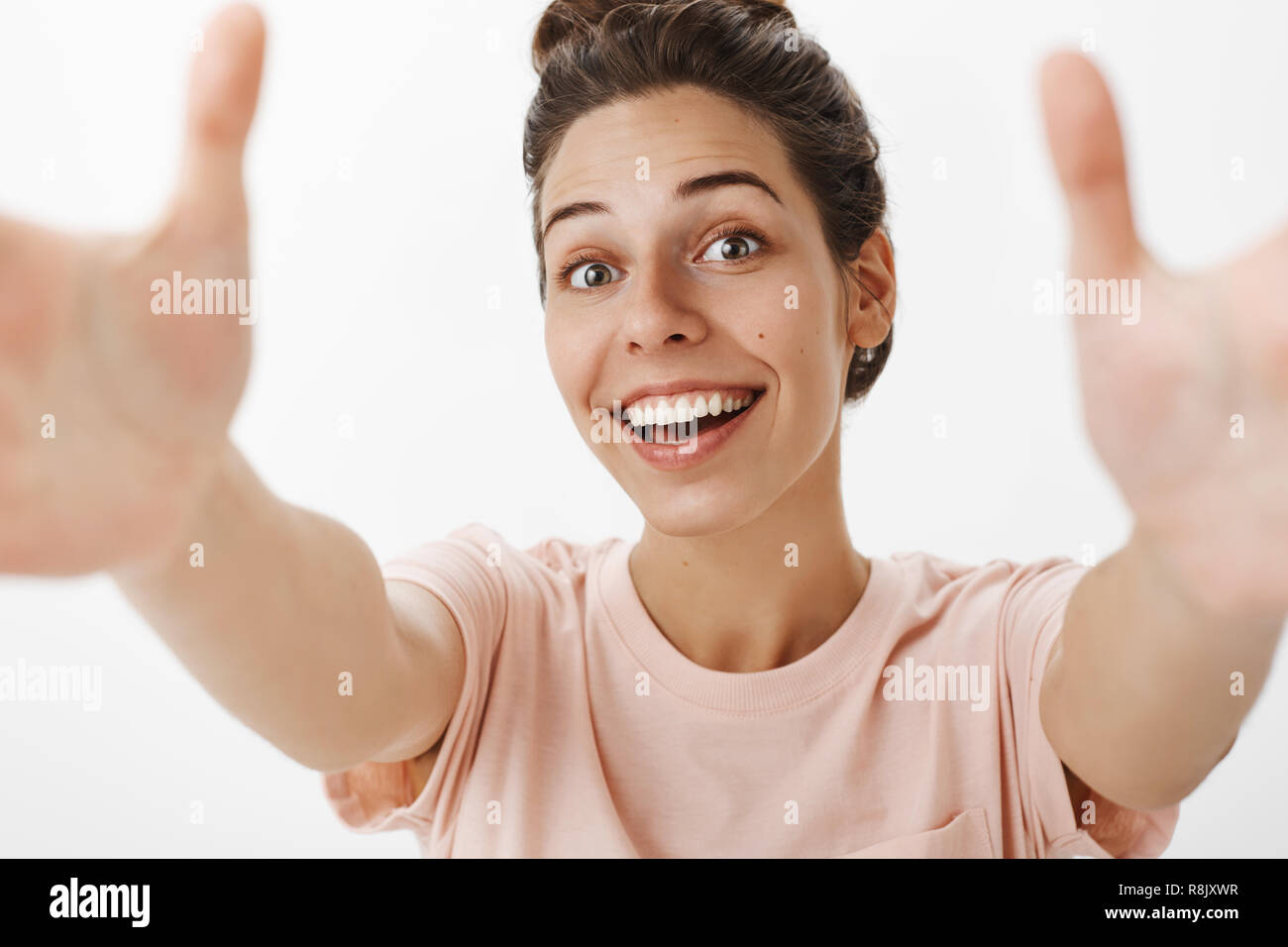 Female hug self hi-res stock photography and images - Alamy