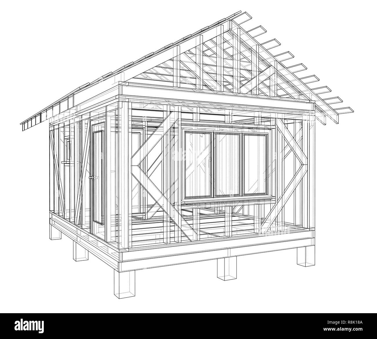 Private House Sketch Vector Stock Vector Image And Art Alamy