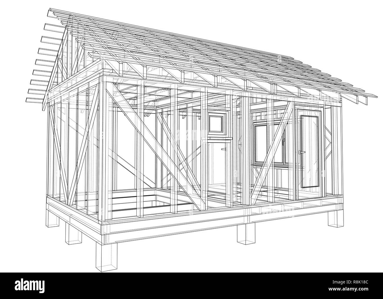 Private House Sketch Vector Stock Vector Image And Art Alamy