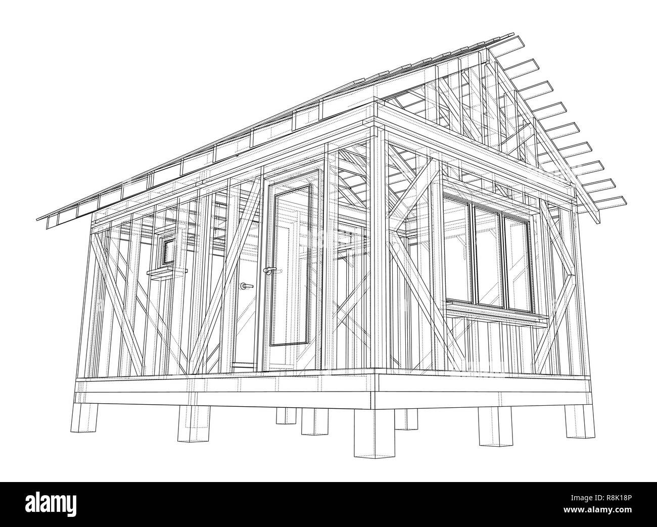 Private House Sketch Vector Stock Vector Image And Art Alamy