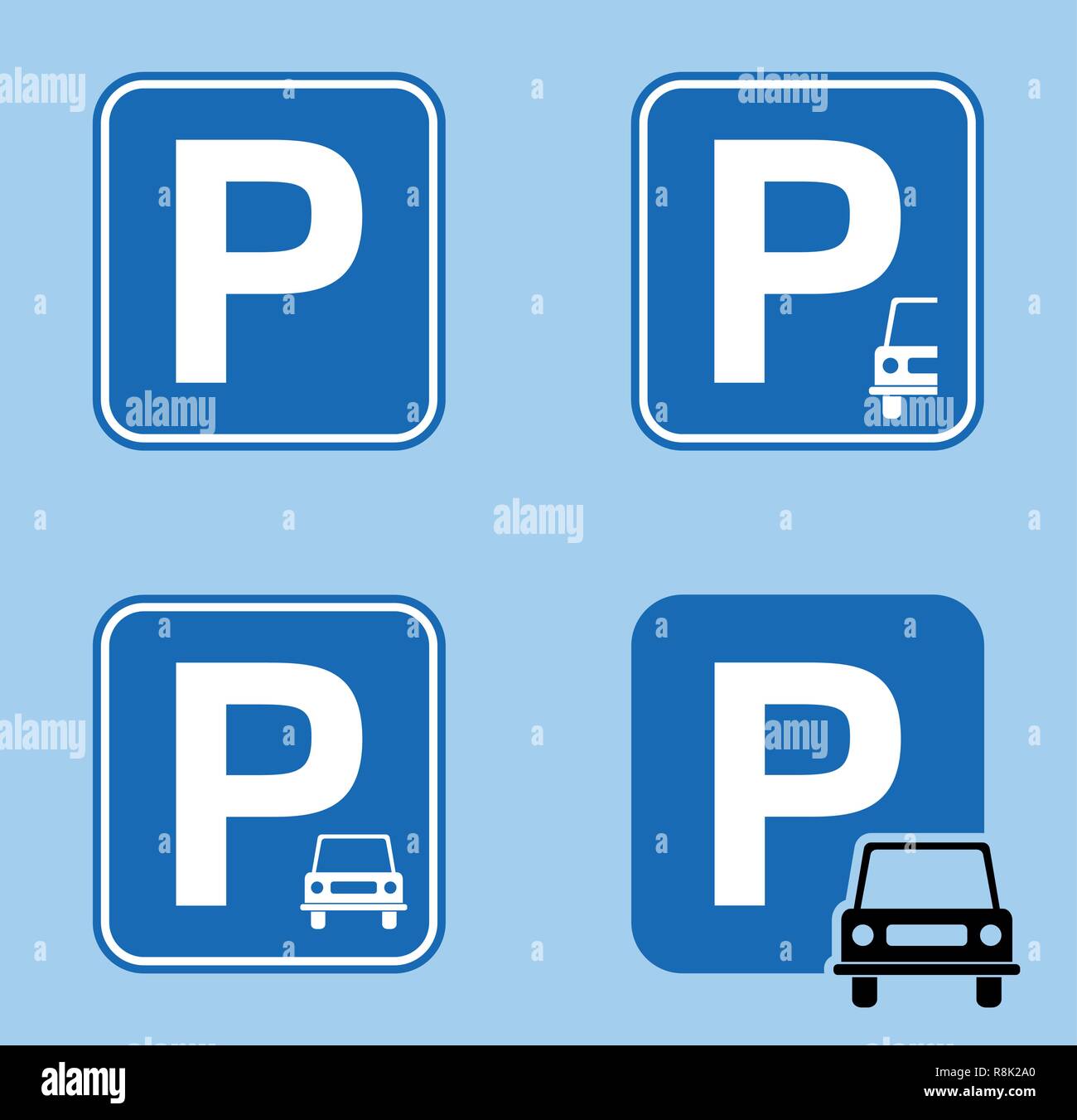 Parking signs vector designs. All the objects are in different layers ...