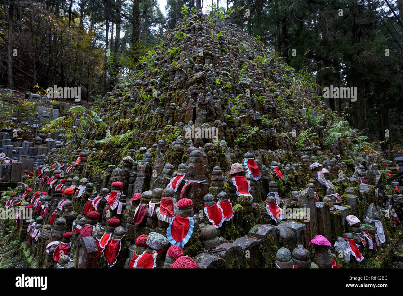 A path through the Oku-no-in ancient Buddhist cemetery in Koyasan (高野山 ...