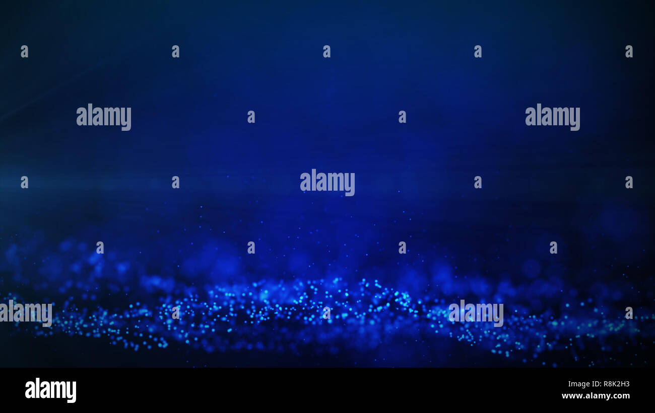 Blue particles abstract blurred glowing background computer generated ...