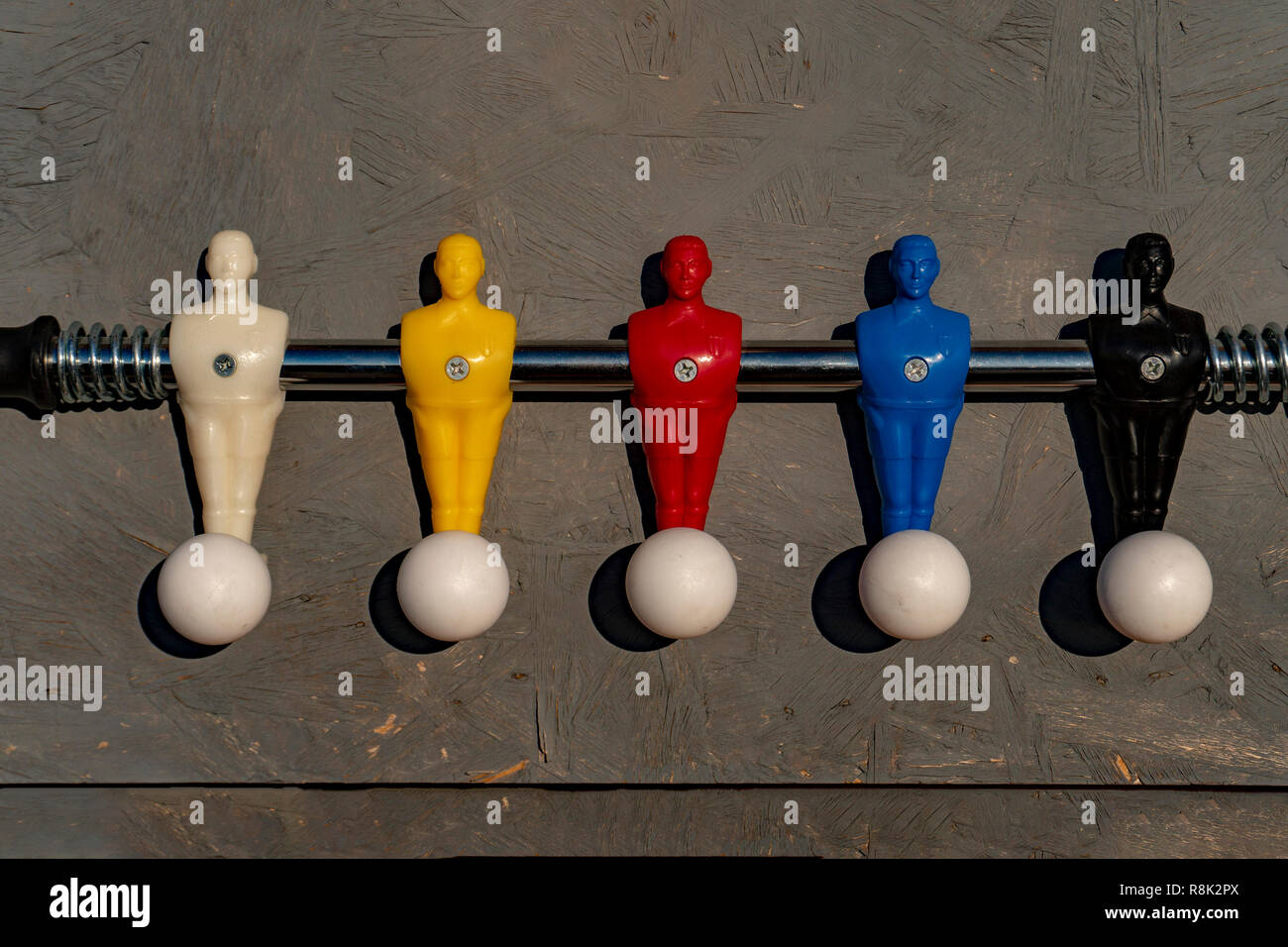 old table football players detail Stock Photo - Alamy