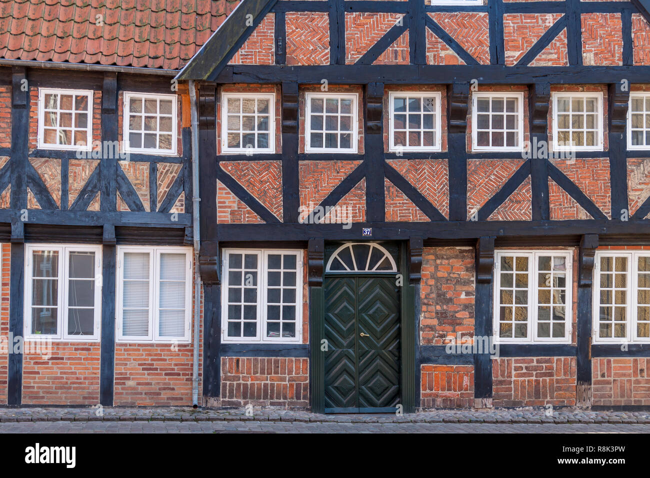 Red brick wall - old house in Ribe, Denmark Stock Photo - Alamy