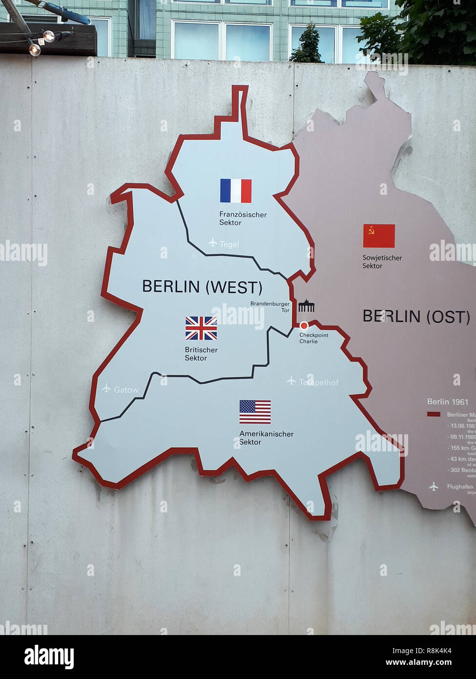 Exhibits at Checkpoint Charlie the former crossing point from the ...