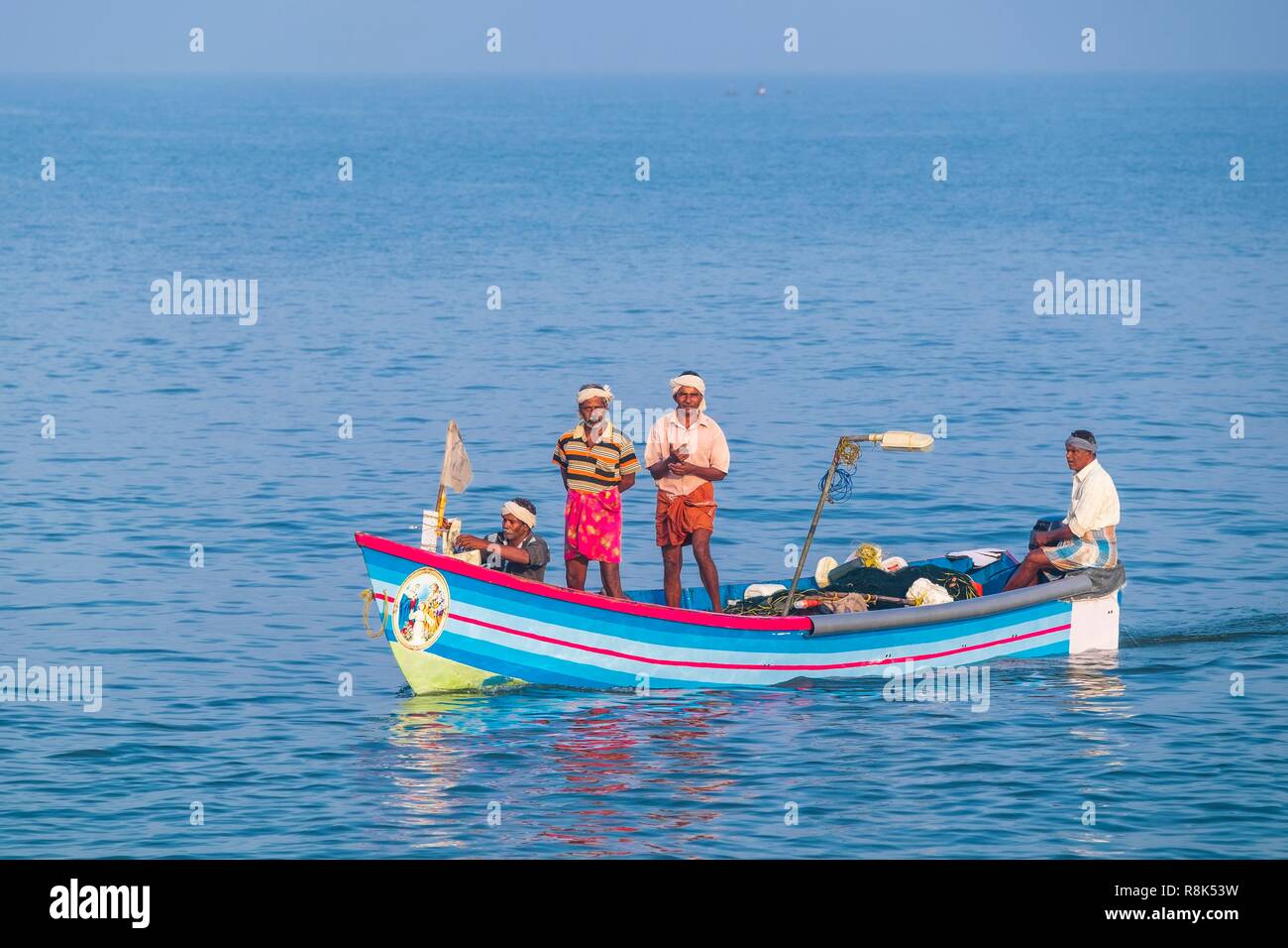 India, state of Kerala, Mararikulam, Marari Beach, back from fishing ...
