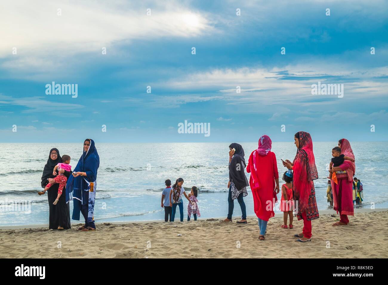 India, state of Kerala, Kozhikode or Calicut, Kozhikode Beach with a ...