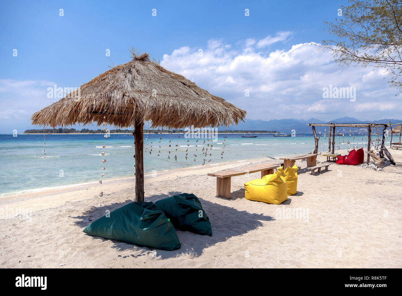 A beach image on the island of Gili Trawangan Located in Bali Indonesia ...