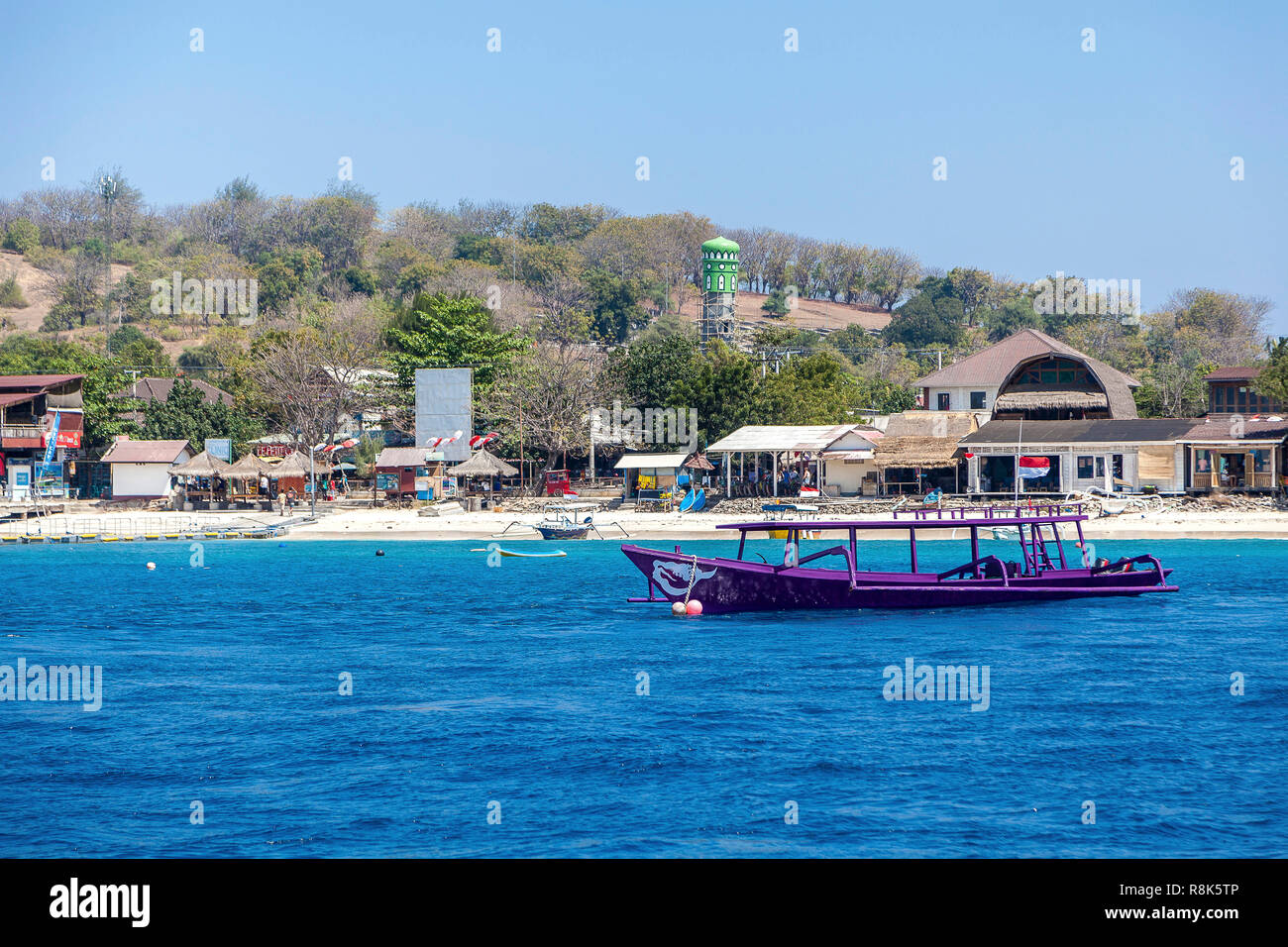 A beach image on the island of Gili Trawangan Located in Bali Indonesia ...