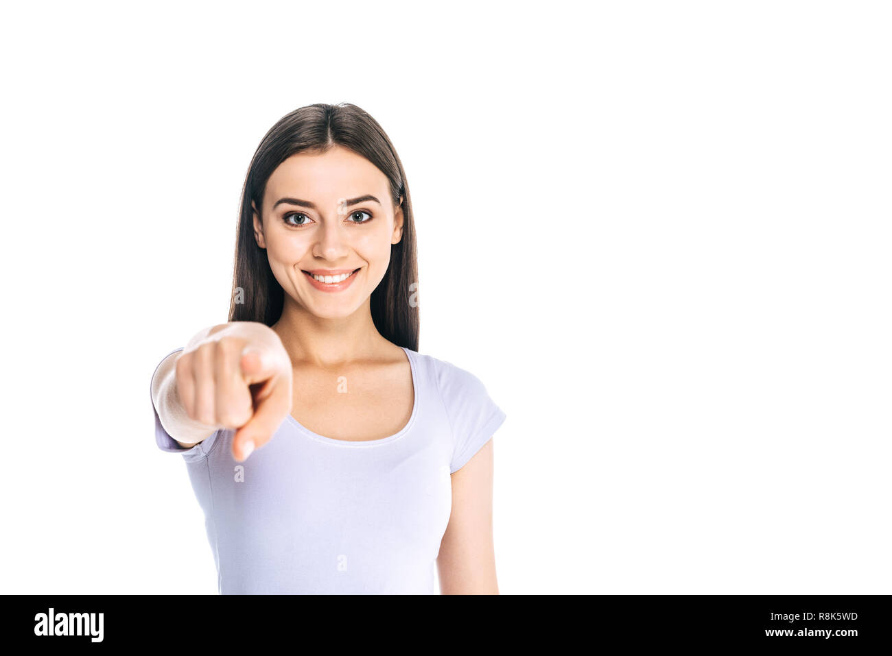 Woman pointing at camera hi-res stock photography and images - Alamy