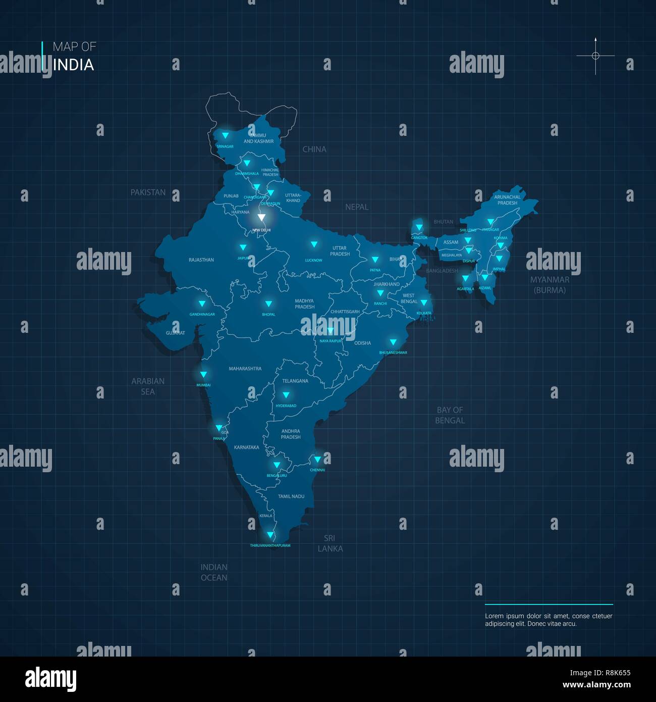 India Political Map Stock Photos & India Political Map Stock Images - Alamy