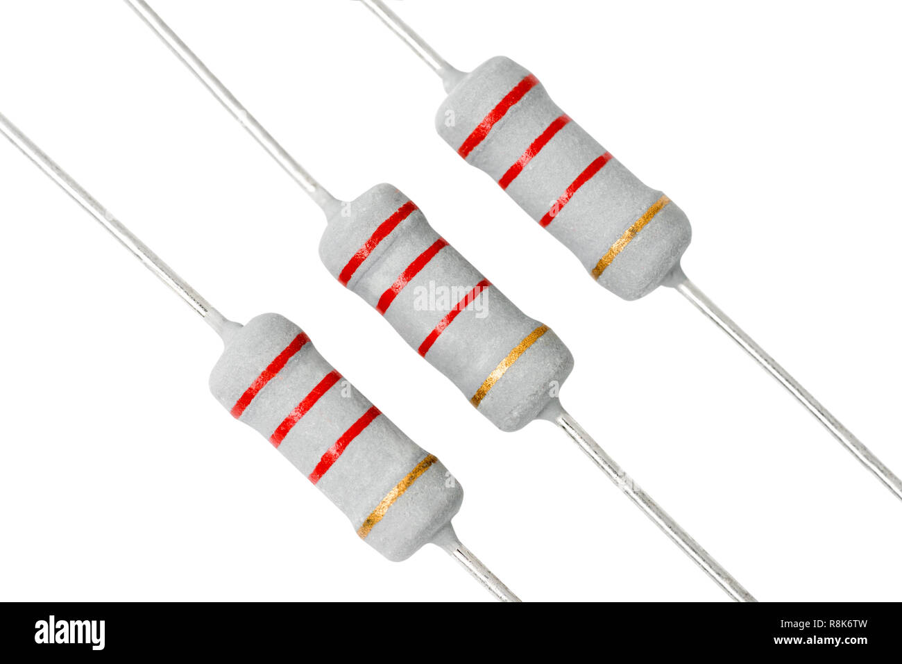 Resistor DC voltage on the white background macro Stock Photo - Alamy